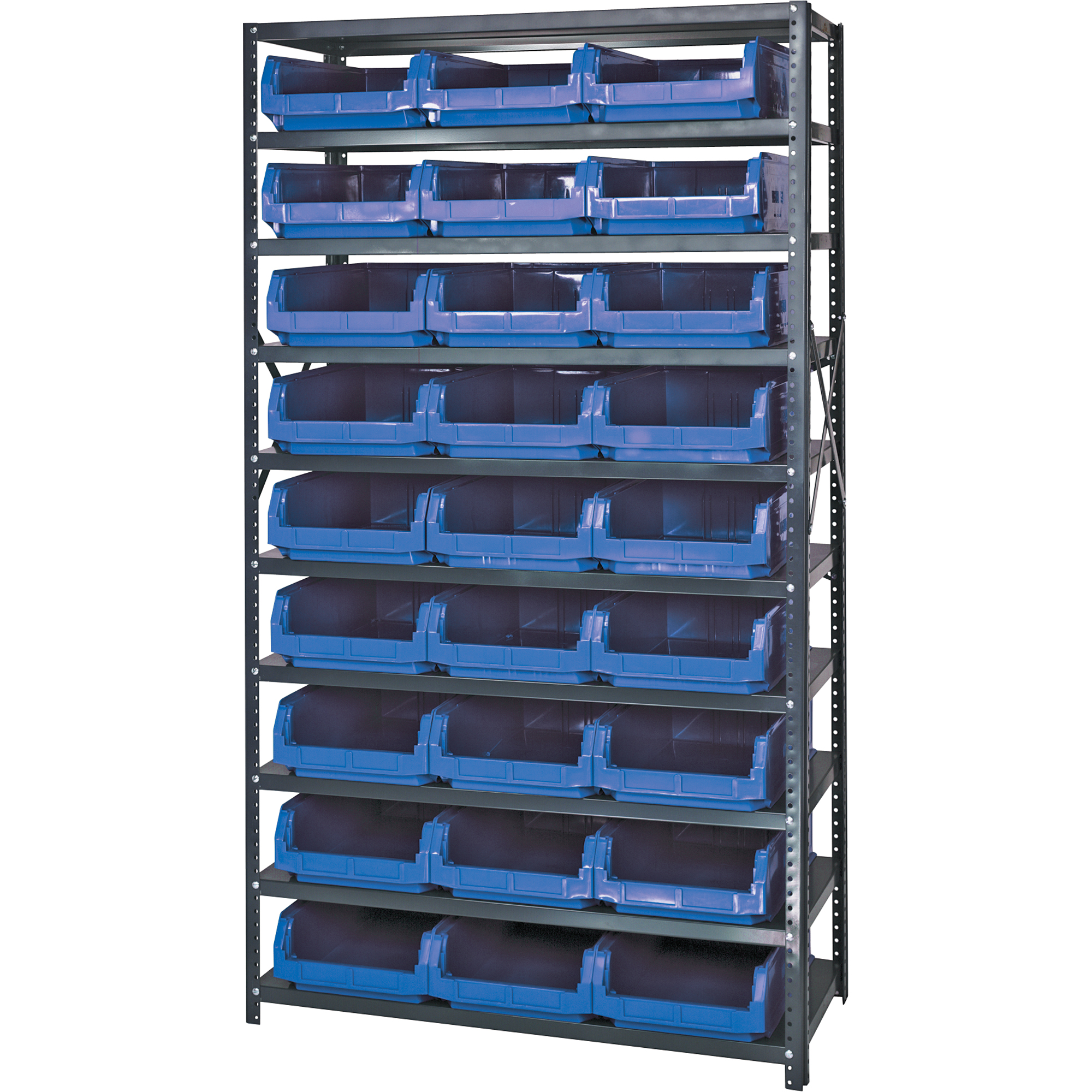 Shelving Unit with Stacking Bins, Steel, Boltless, 650 lbs. Capacity ...