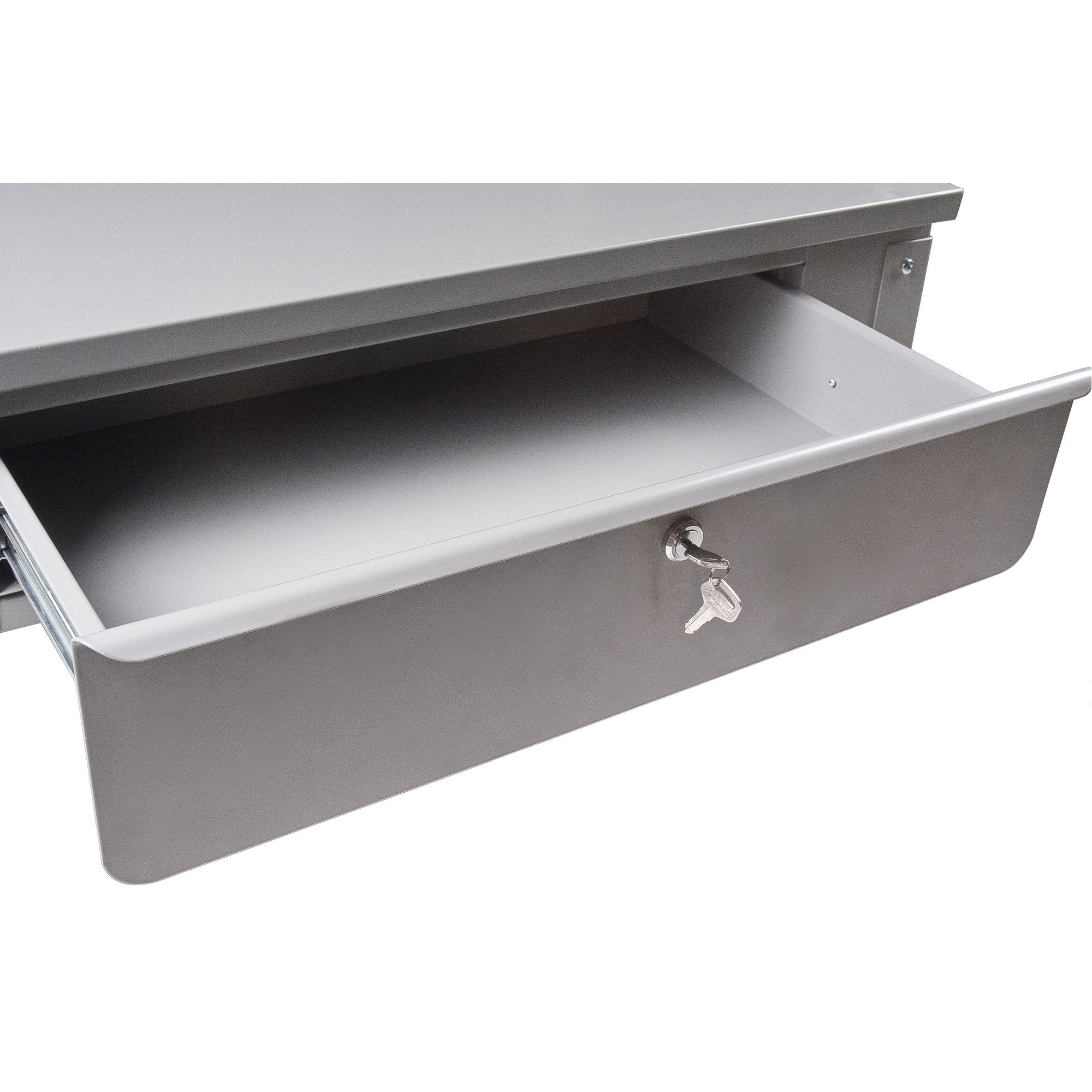 Kleton Wall-Mounted Shop Desk, 34-1/2" W x 28" D x 31" H, Grey ...