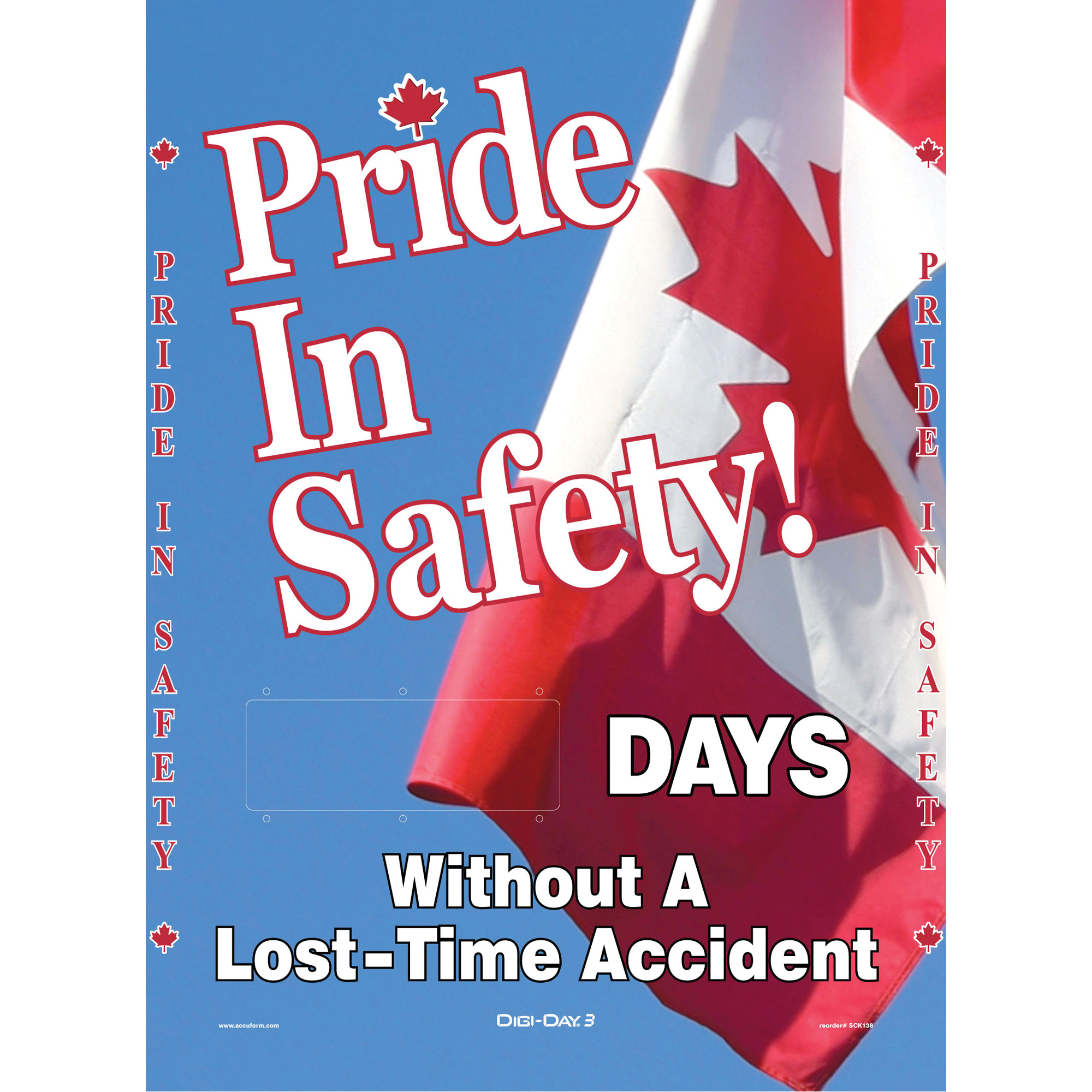 Accuform Signs Digi-Day® Electronic Scoreboard Motivational Safety Sign ...